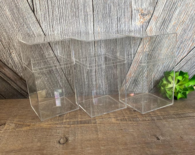 3 Vintage Beanie Baby Display Cases Clear Plastic Box Protectors ...