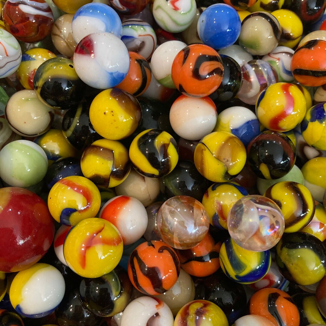 50 Vintage Glass Marbles DIY Vintage Decor Crafting Cats Eye Small ...