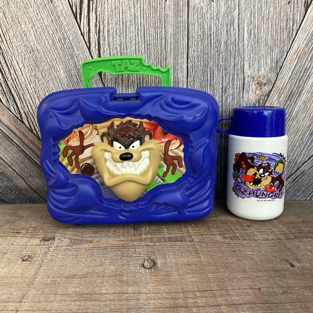 Taz Lunch Box vintage 90's Plastic Lunch Box and Thermos Looney Tunes ...