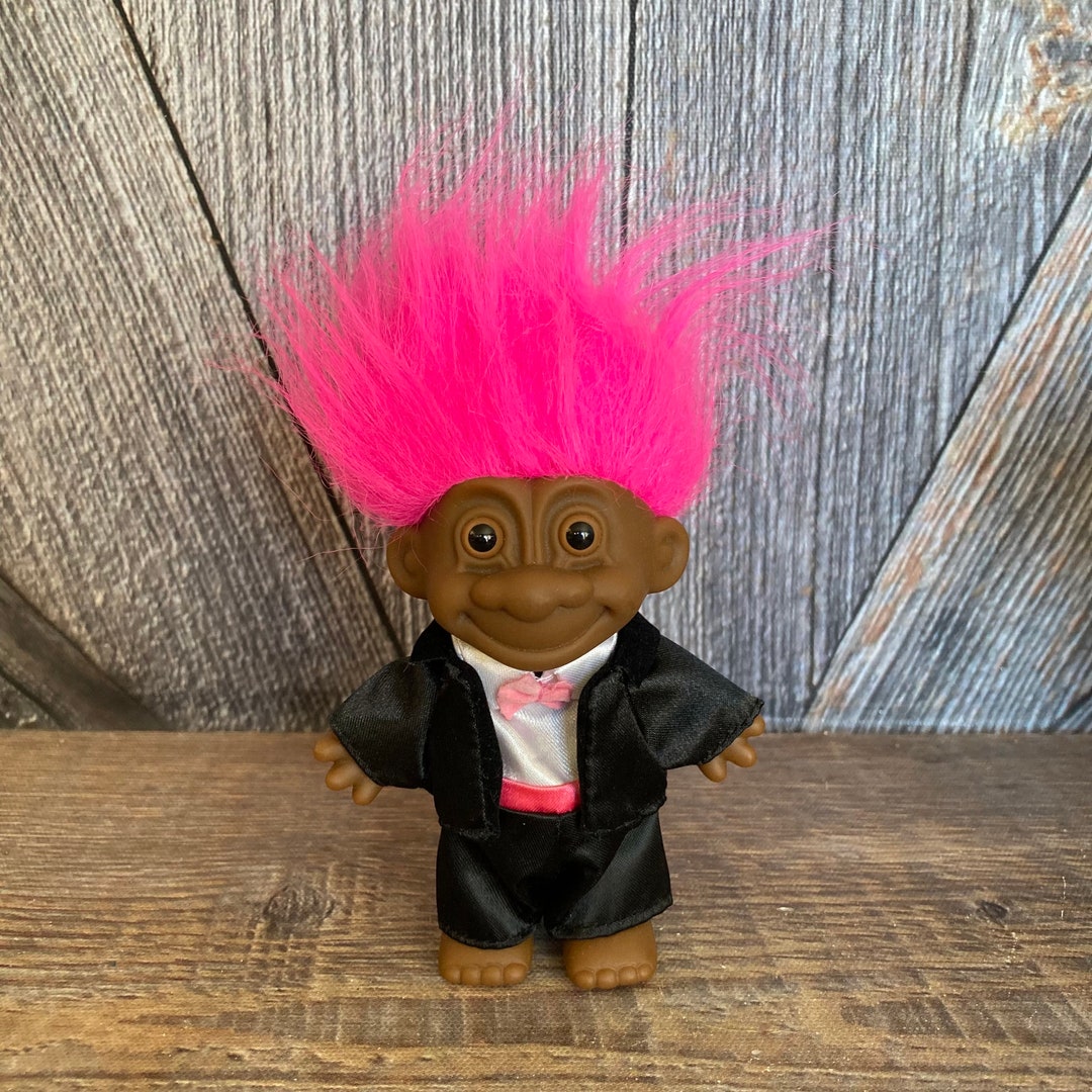 Vintage African American Troll Doll, Black Troll Russ Berrie Groom ...