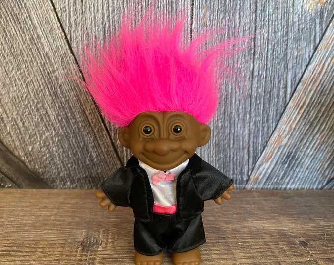 Vintage Troll Doll, Black African American, Russ Troll, Pink Hair ...