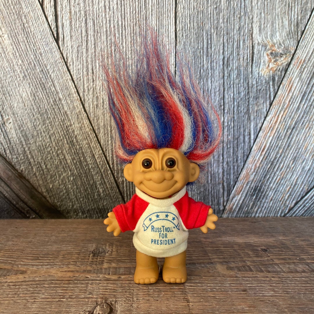 Vintage America President Troll Doll {american Troll W/ Red White Blue ...
