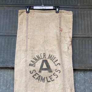 RARE Vintage Banner Mills Flour Sack Cotton Muslin Sack 1930s ...