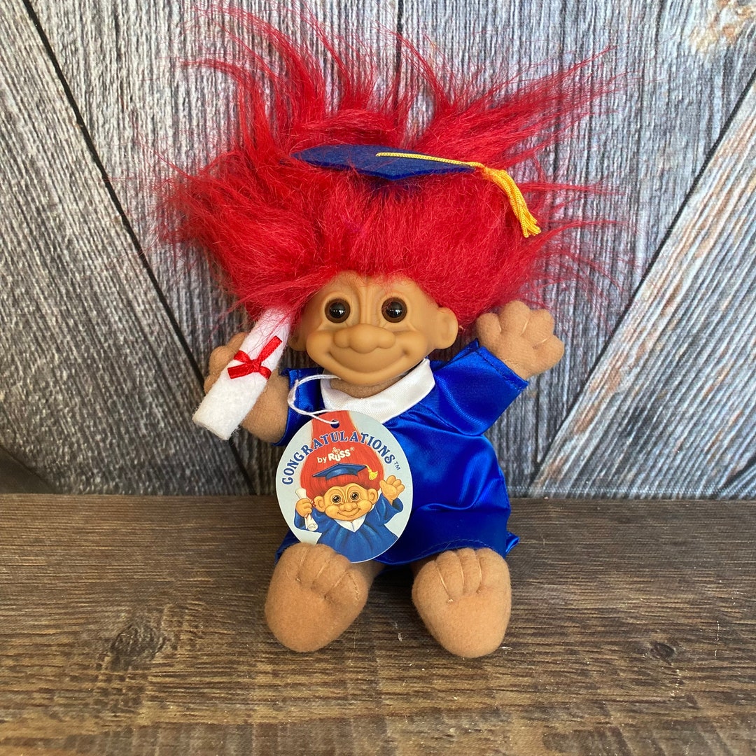 Vintage Graduation Troll Doll {90s Super Grad Party Decor Plush Fabric ...