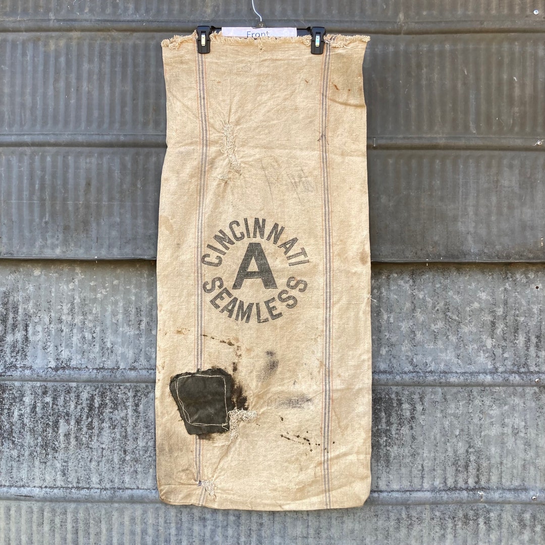 Vintage Cincinnati A Seamless Bag. Red Blue Pinstripe. Good - Etsy