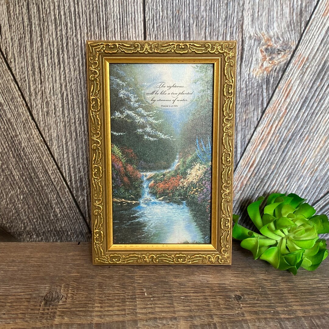 Vintage Righteous Tree Planted by Streams of Water Psalm 1:5 Print Gold ...