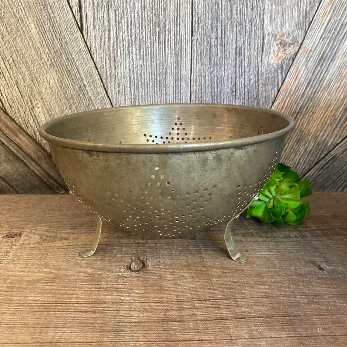 Vintage Metal Colander Aluminum Strainer Sieve Metal Strainer Star ...