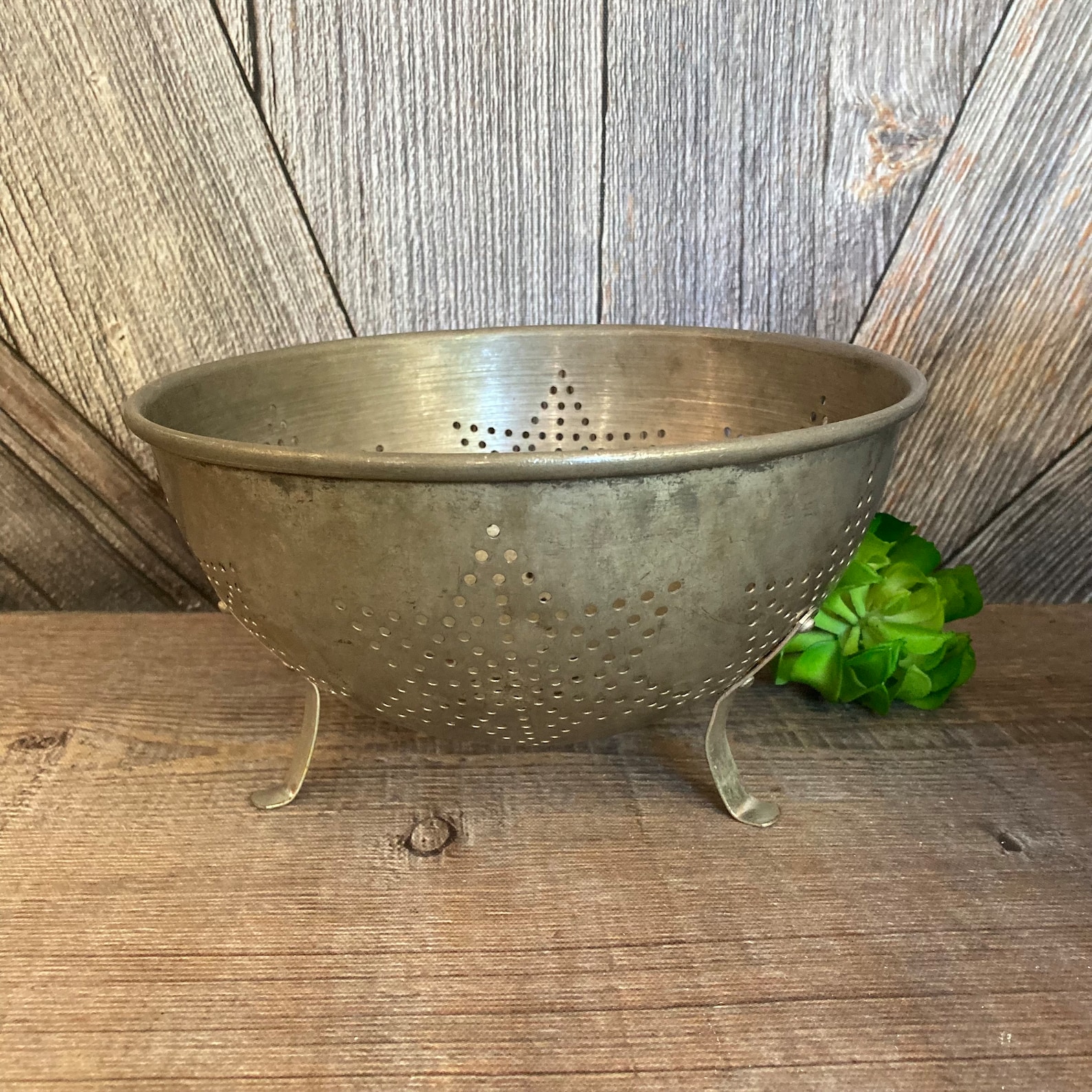 Vintage Metal Colander Aluminum Strainer Sieve Metal Strainer Star ...