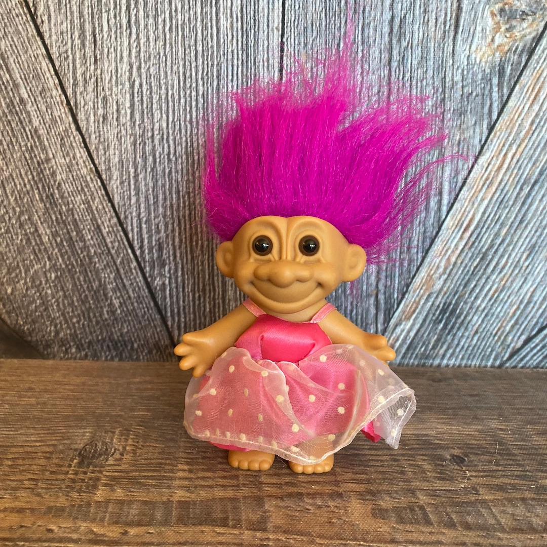 Vintage Girl Troll Doll {ballerina Pink Tutu Dress Troll With Pink Hair ...