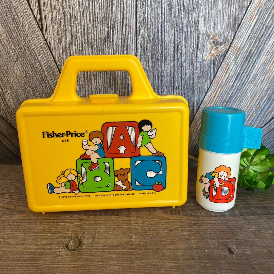 Vintage Fisher Price Play Lunch Box, 638, 1979, Miniature Yellow Lunch ...