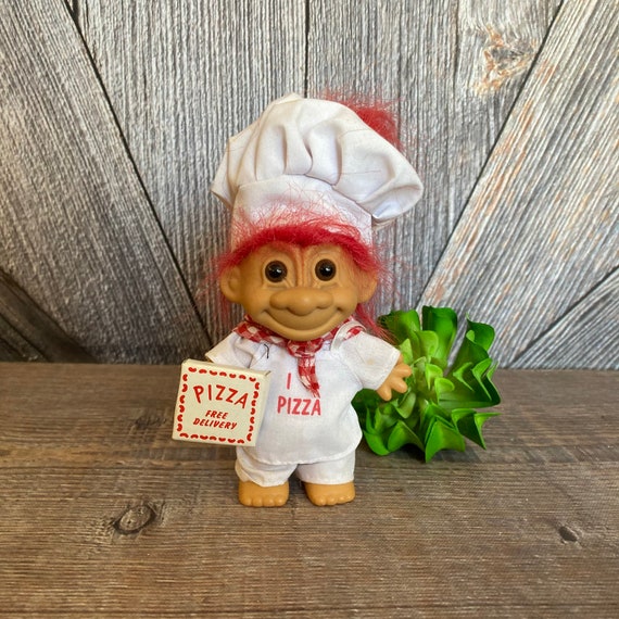 Vintage Troll Doll pizza Delivery Troll Crazy Hair Chef Hat - Etsy