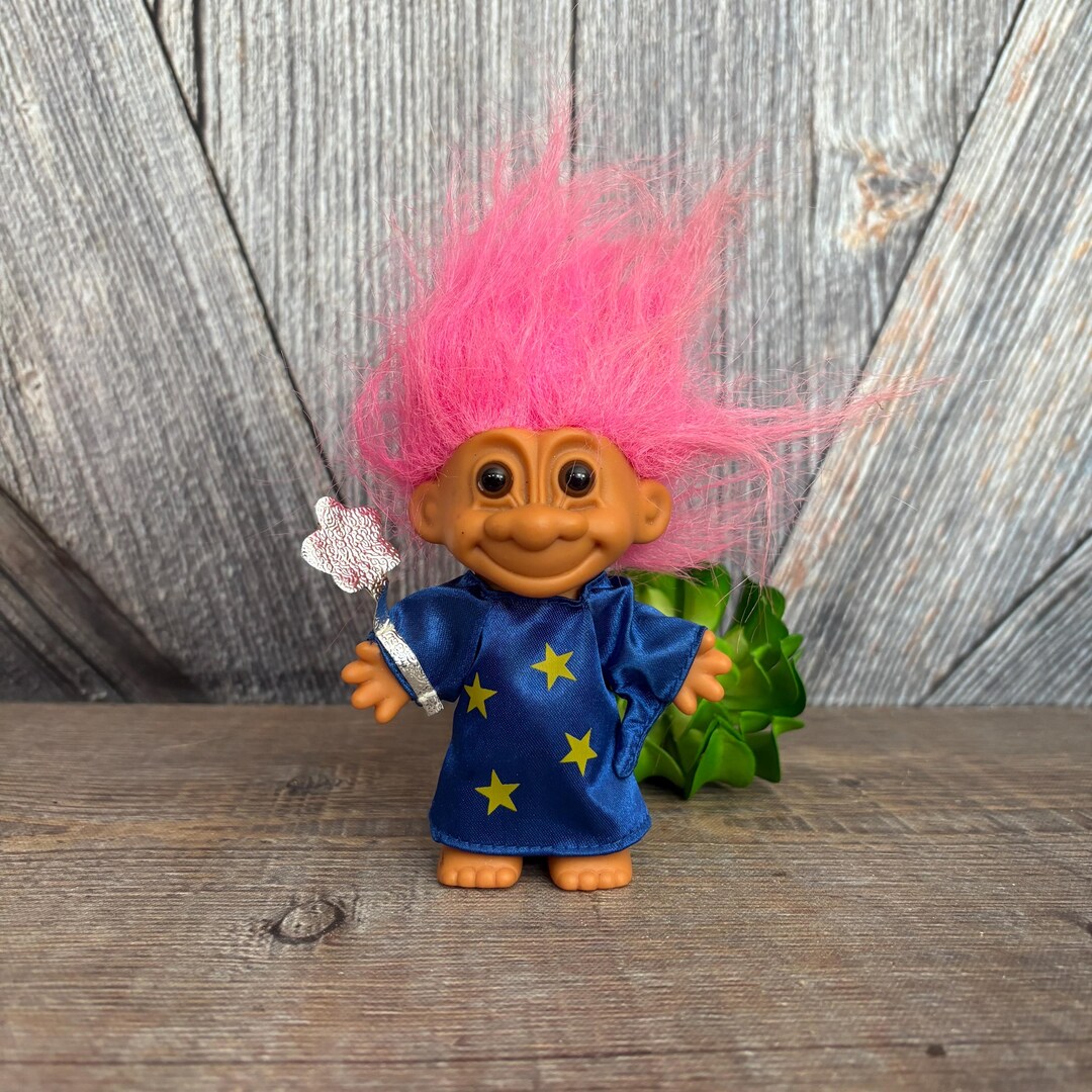 Vintage Wizard Girl Troll Doll {90s Magic Wizard Wand 5 Inch Troll Hair ...