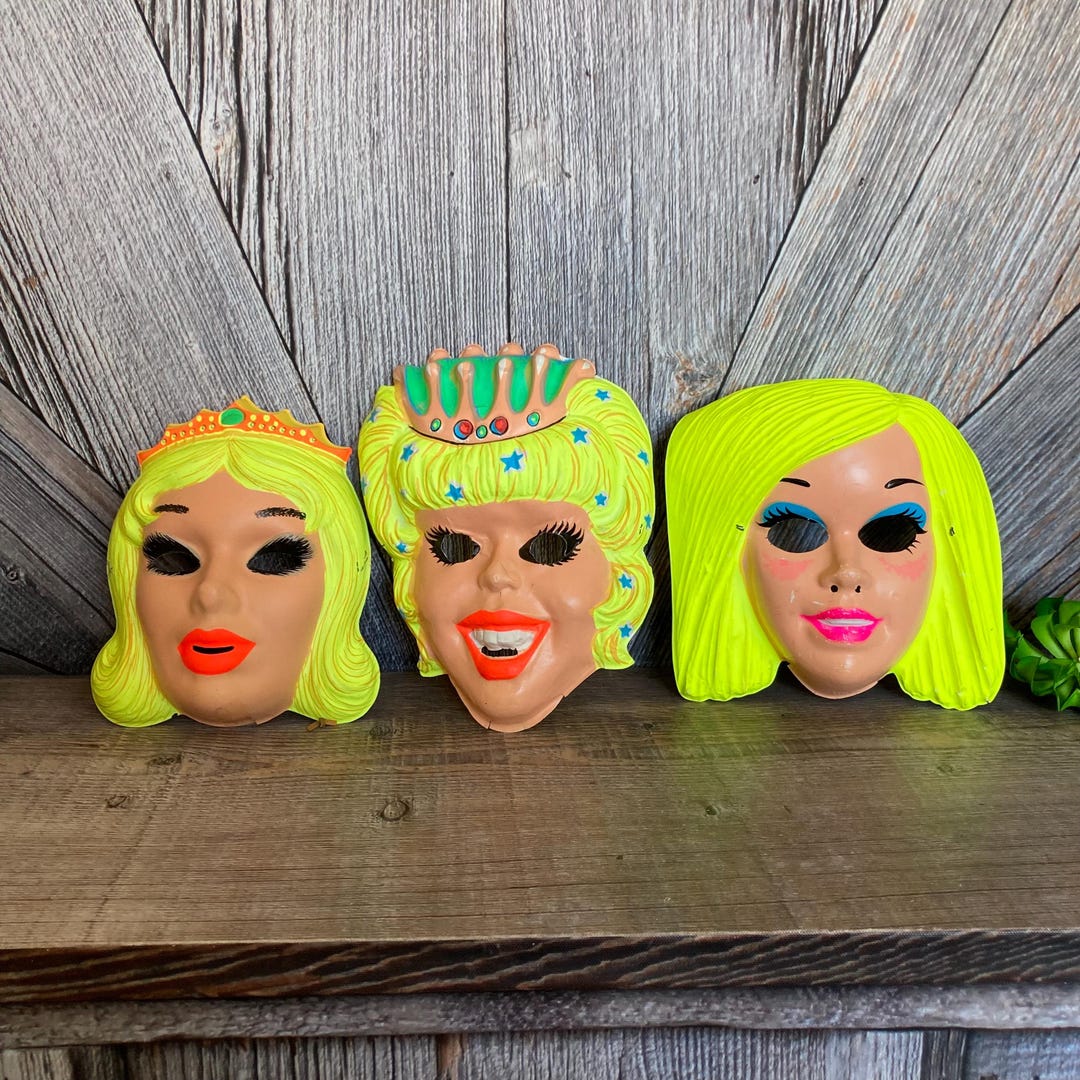 Vintage Mask Lot Barbie Beauty Queen Instant Collection Halloween ...