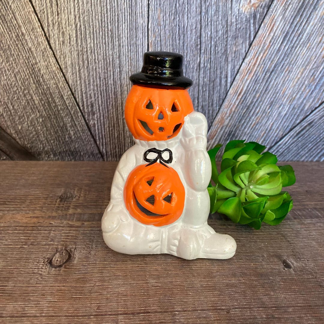 Vintage Ghost Votive {ceramic Ghost Candle Holder Halloween Decoration ...