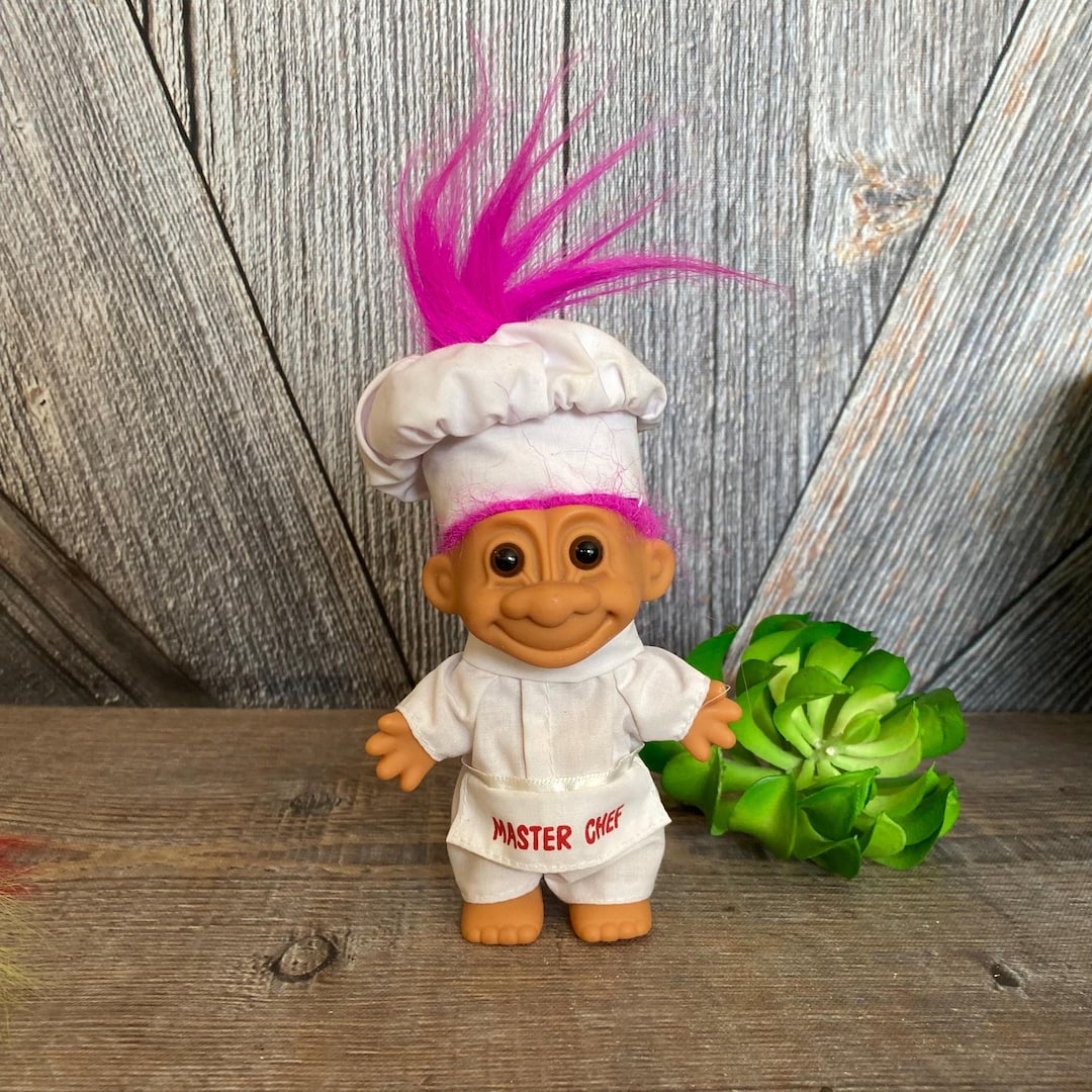 Vintage Troll Doll {master Chef With Crazy Hair Chef Hat} Russ Berrie ...