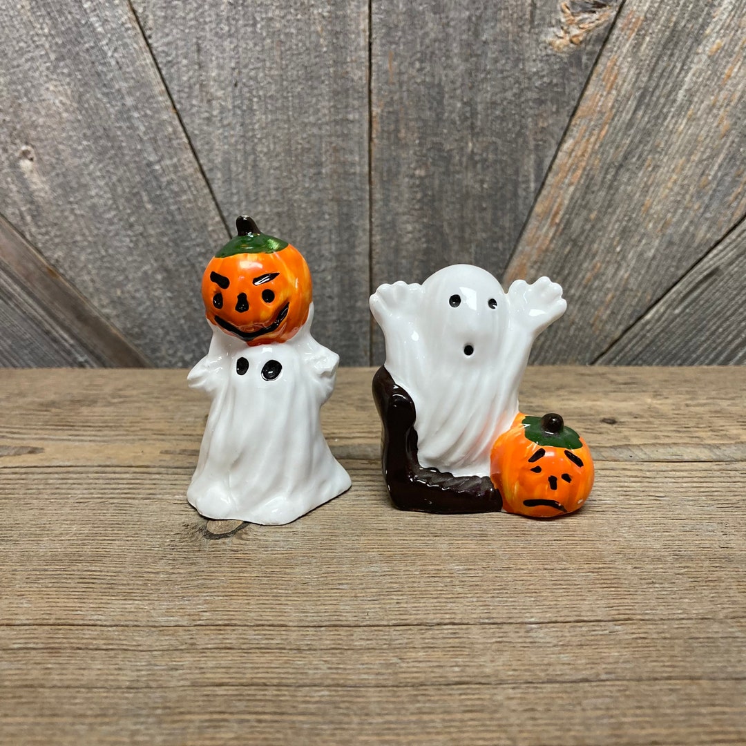 Vintage Ghosts Ceramic Figurines {halloween Decoration} White Ceramic ...