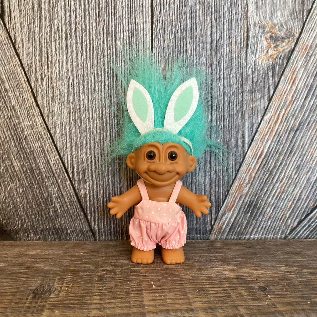 Vintage Easter Bunny Troll Doll {pastel Painter Troll Bunny Ear Hair ...