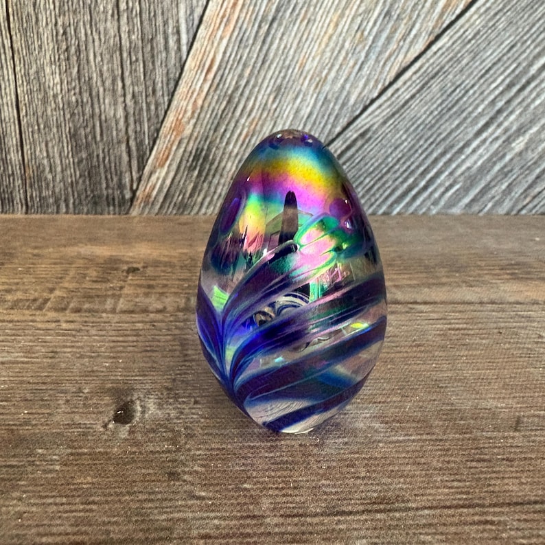 Vintage Glass Paperweight, GES, Egg Shape, Glass Eye Studio Pick 1, 99 ...