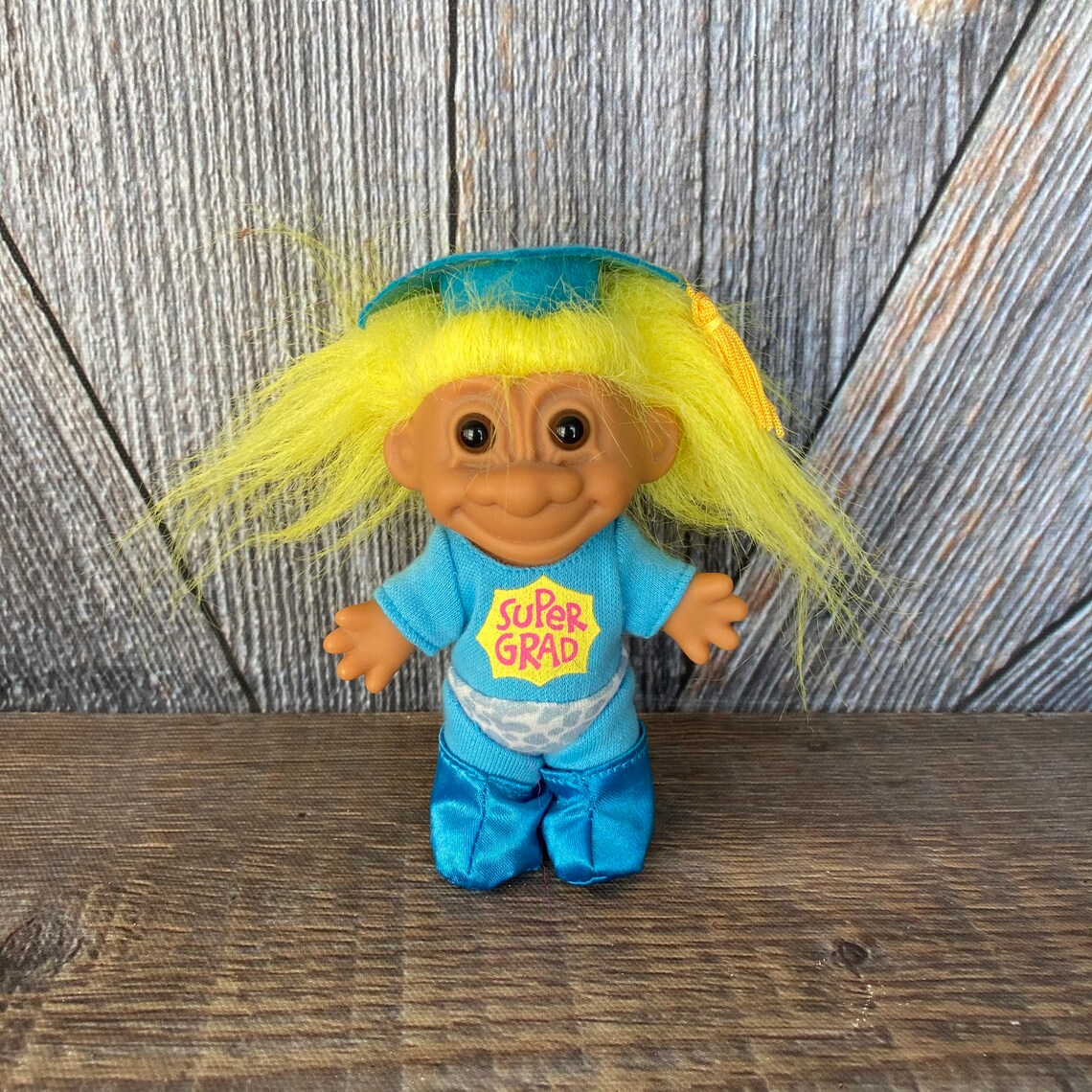 Graduation Troll Super Grad Blue Hat Troll vintage Russ - Etsy