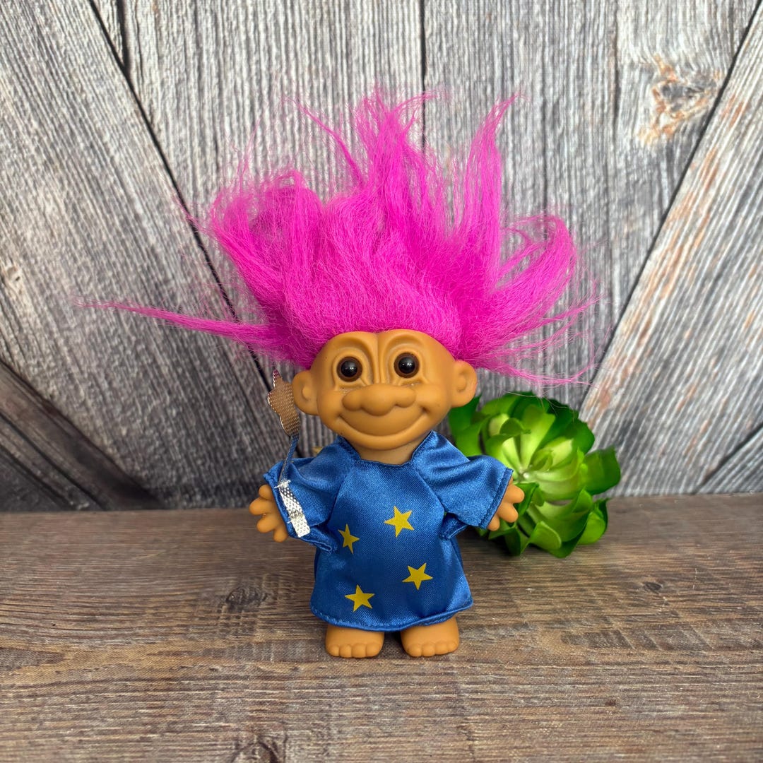 Vintage Wizard Girl Troll Doll {90s Magic Wizard Wand 5 Inch Troll Hair ...