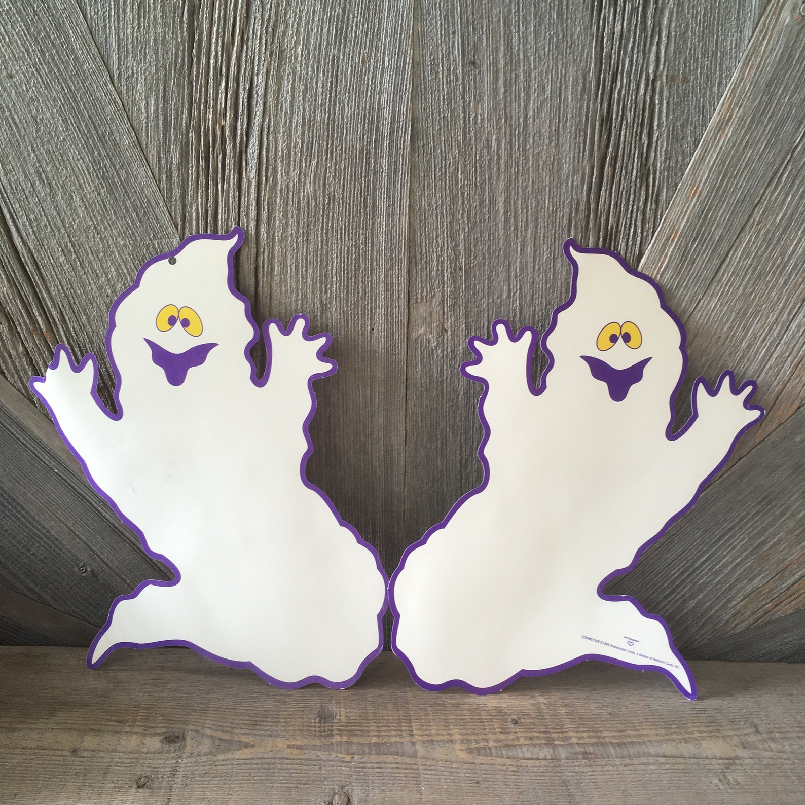 2 Vintage Halloween Decoration Ghost Cut Outs Cut Cardboard/ - Etsy