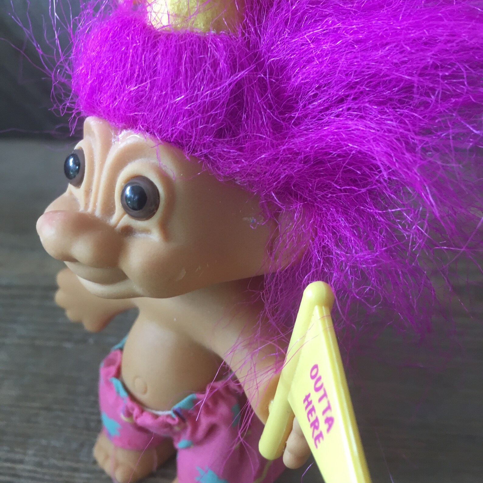 Graduation Troll Yellow Hat Purple Hair Troll vintage Russ - Etsy