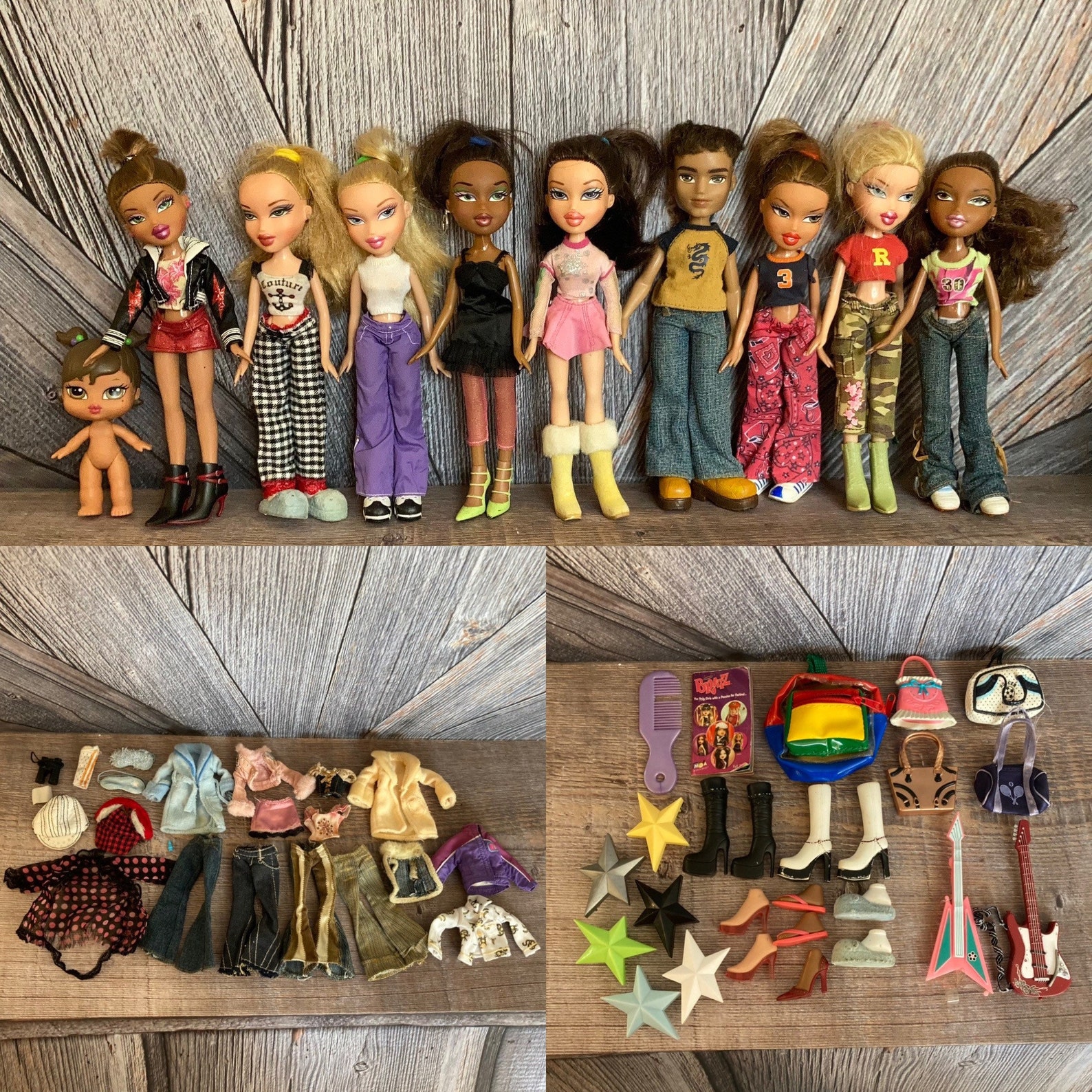 Vintage Bratz Lot With 10 Dolls, Clothes, Shoes, Accessories Bratz Doll ...