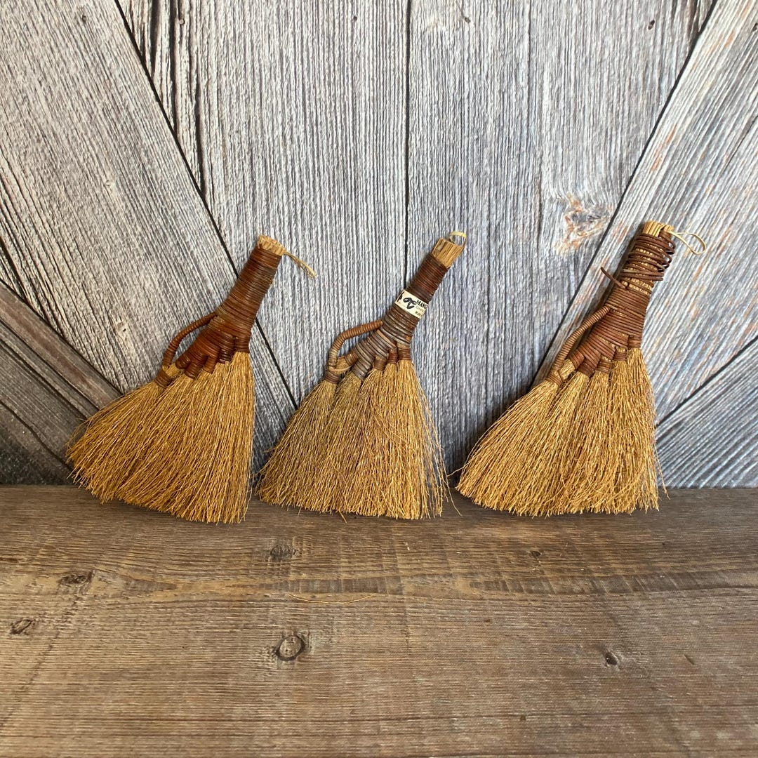 3 Vintage Whisk Brooms Handheld Broom Farmhouse Decor Witch Broom Straw ...