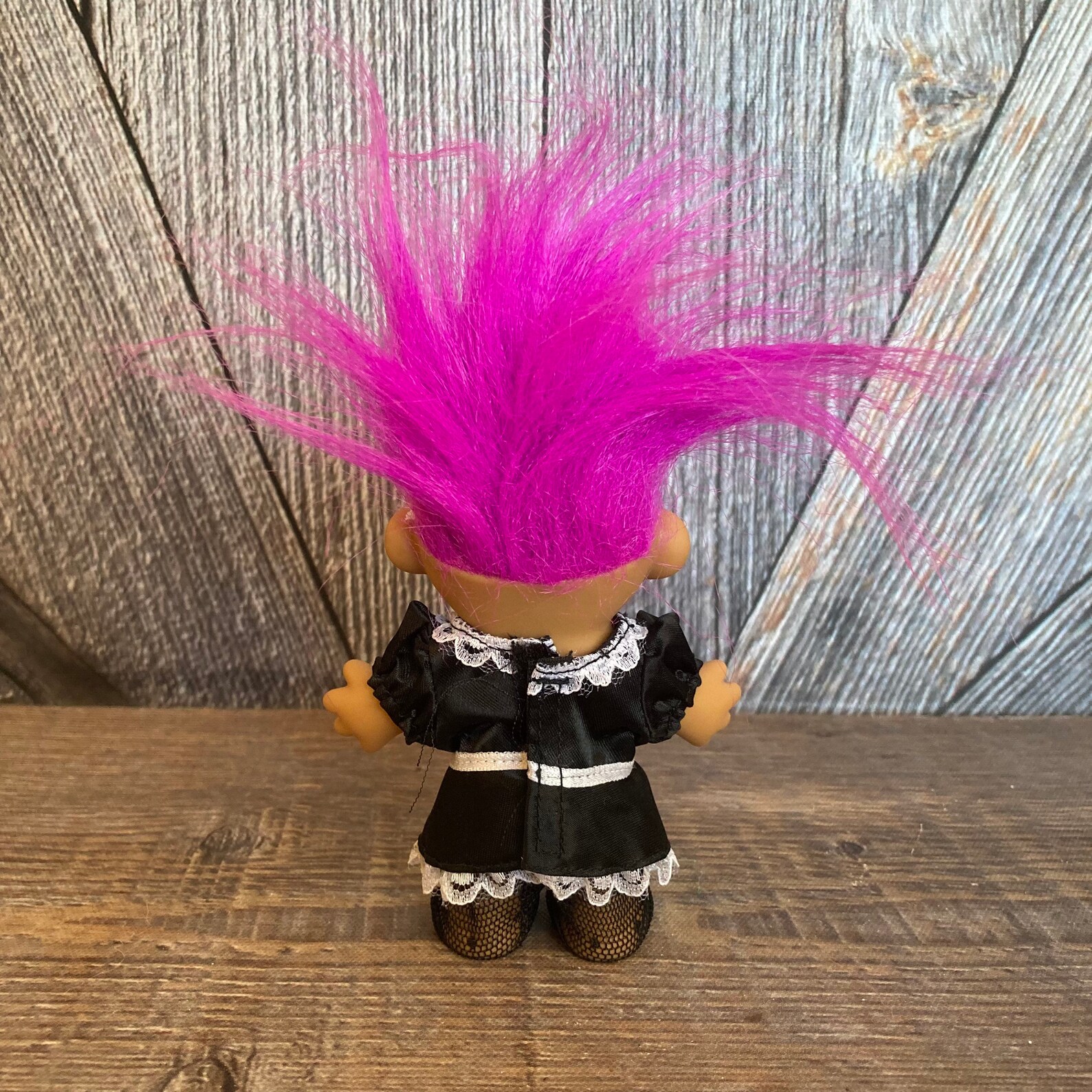 Vintage French Maid Troll Doll {old Fashion Servant Troll W/ Pink Hair ...