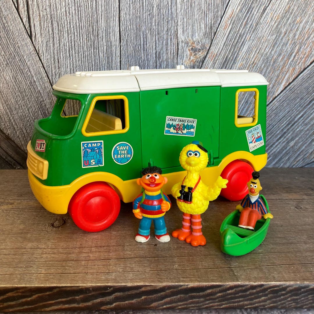 Vintage Sesame Street Camper Van, RV, Tyco 1990's Camping Toy With Bert ...