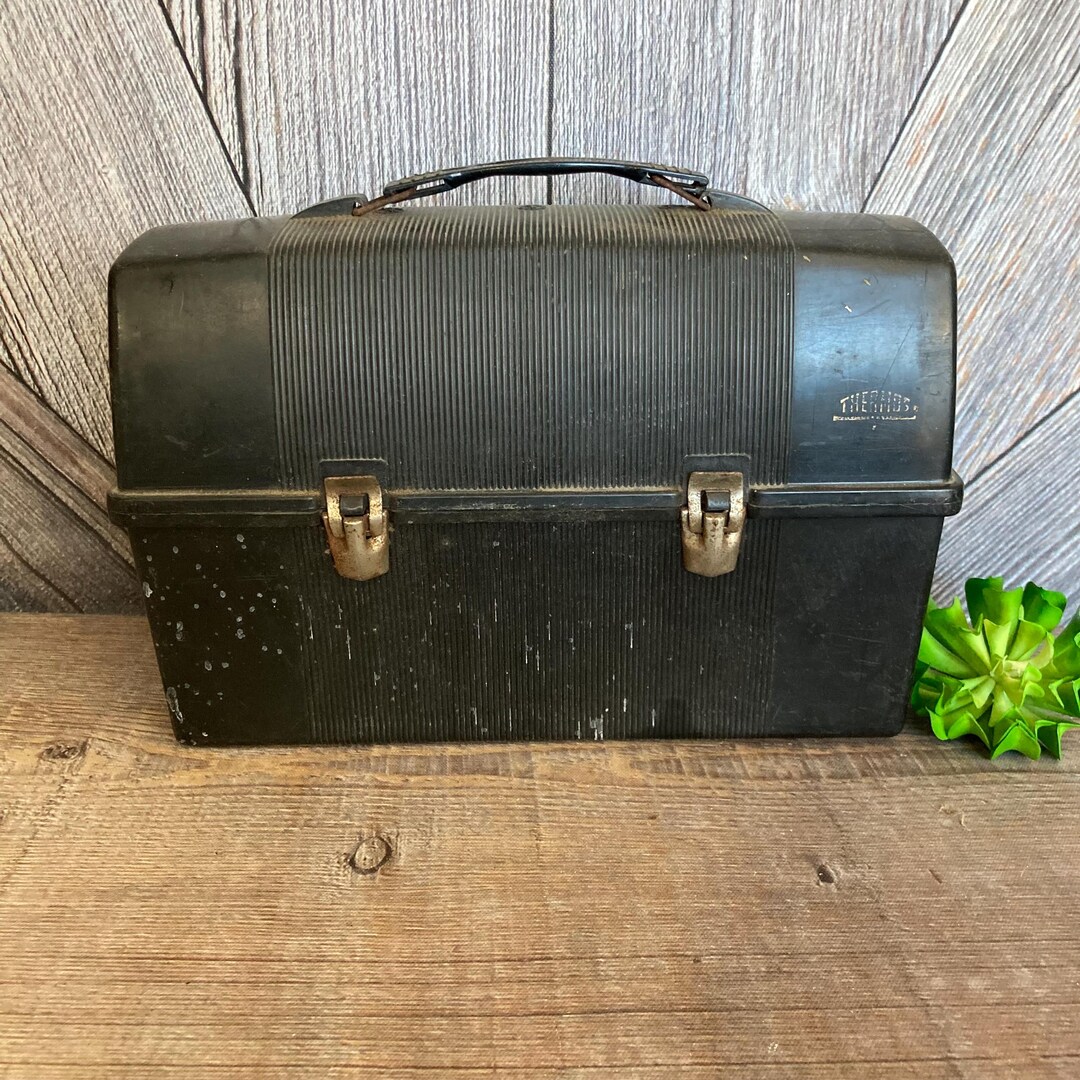 Vintage Black Domed Lunch Bucket Aladdin Lunch Pail, Plastic Lunch Box ...
