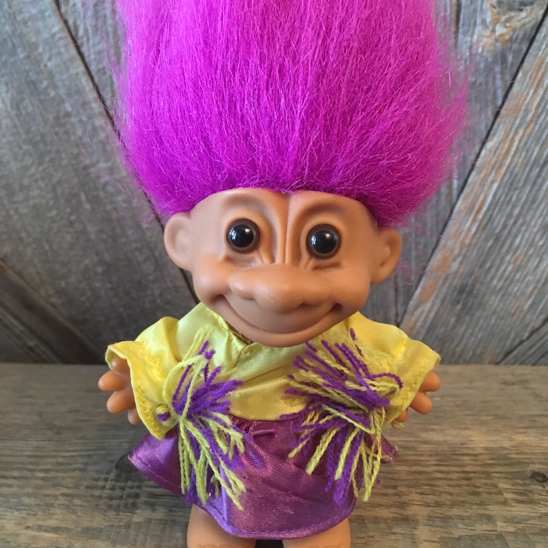 Vintage Troll Doll cheerleader Troll With Pink Hair Russ - Etsy