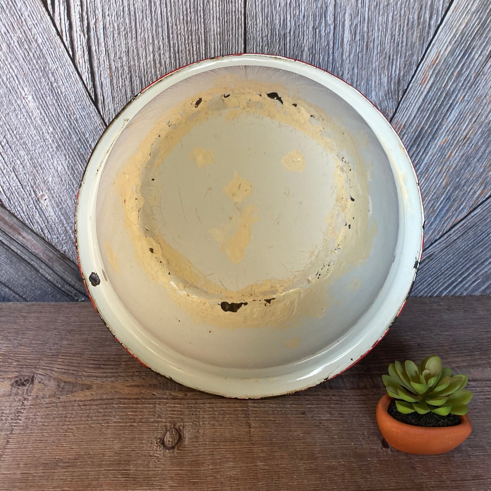 Vintage Enamel Bowl Large 12 Inch Bowl Enamelware Basin Herbs | Etsy