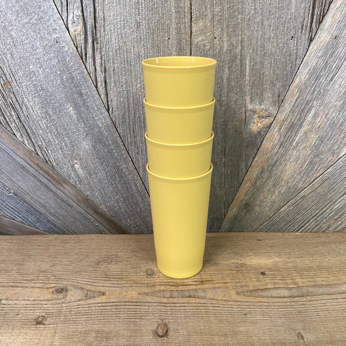 4 Vintage Tupperware Tumblers Cups Glasses Plastic Tupper Ware Storage ...