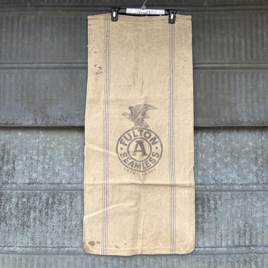 Vintage Fulton A Seamless Bag. Brown Blue Pinstripe. Good Project Bag ...