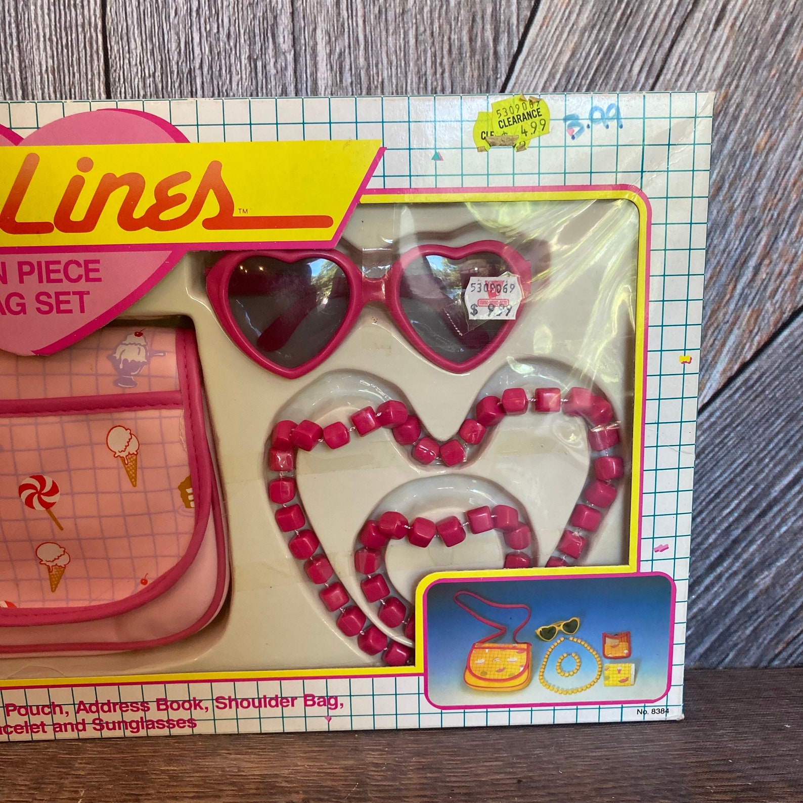 Vintage Kids 10 Piece Bag Set Plastic Pink Purse Little Girl Dress up ...