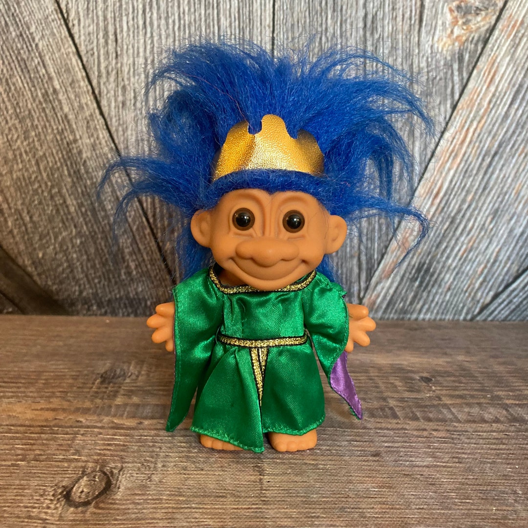 Vintage Queen Troll Doll {king or Queen Royal Troll With Green Dress ...