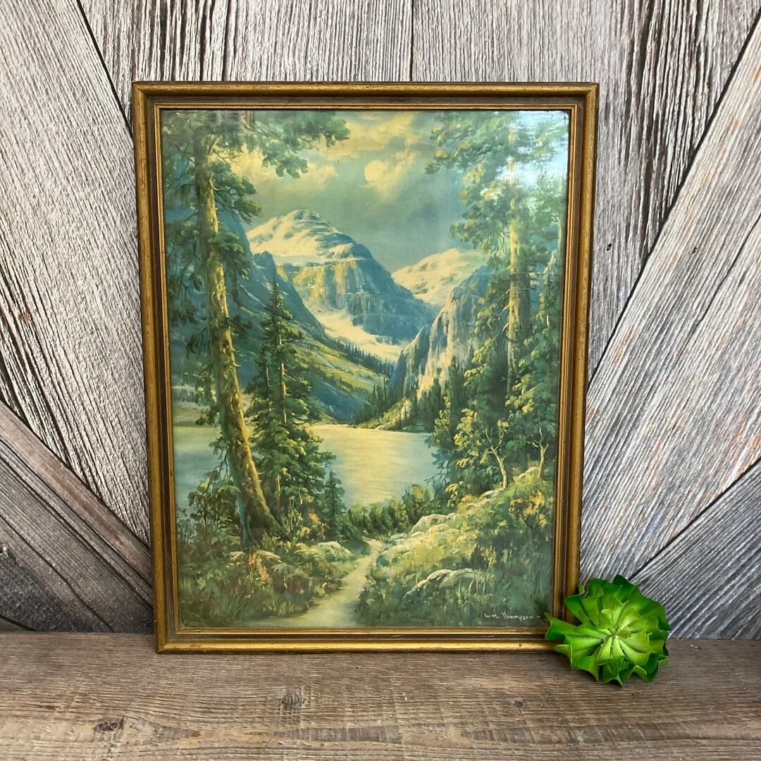 Vintage W M Thomson Print, Lake Louise the Garden's Gate, Mountain Lake ...