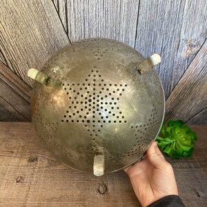 Vintage Metal Colander Aluminum Strainer Sieve Metal Strainer Star ...