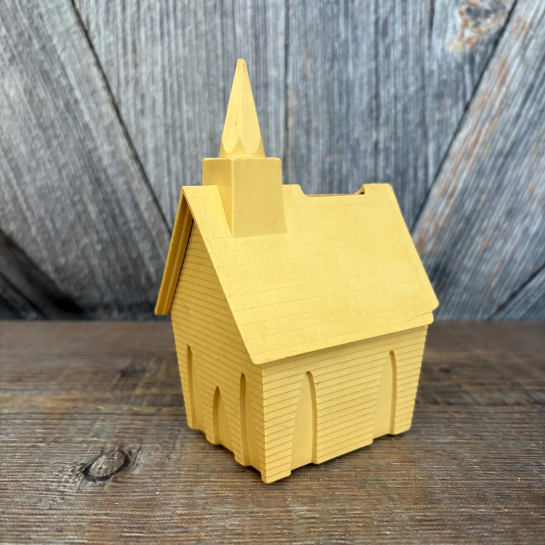 Vintage Plastic Church Bank, Warner Press 1950s Plastic Church for ...