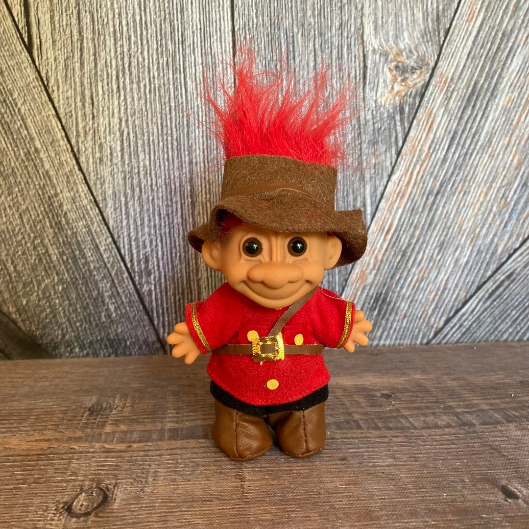 Vintage Candian Troll Doll canada Mountie Troll With Hair Russ Berrie 5 ...