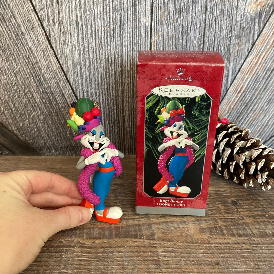 Vintage Looney Tunes bugs Bunny 90s Christmas Ornaments Baby's 1st ...