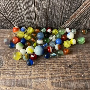 50 Vintage Glass Marbles DIY Vintage Decor Crafting Cats Eye Small ...