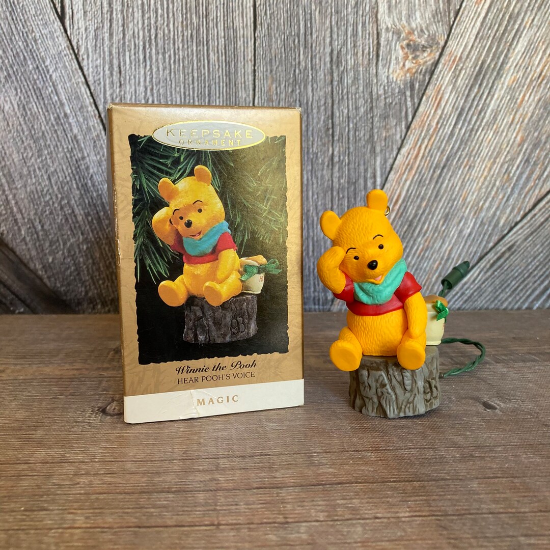 Vintage Winnie the Pooh Hear Pooh's Voice Christmas Ornaments Hallmark ...