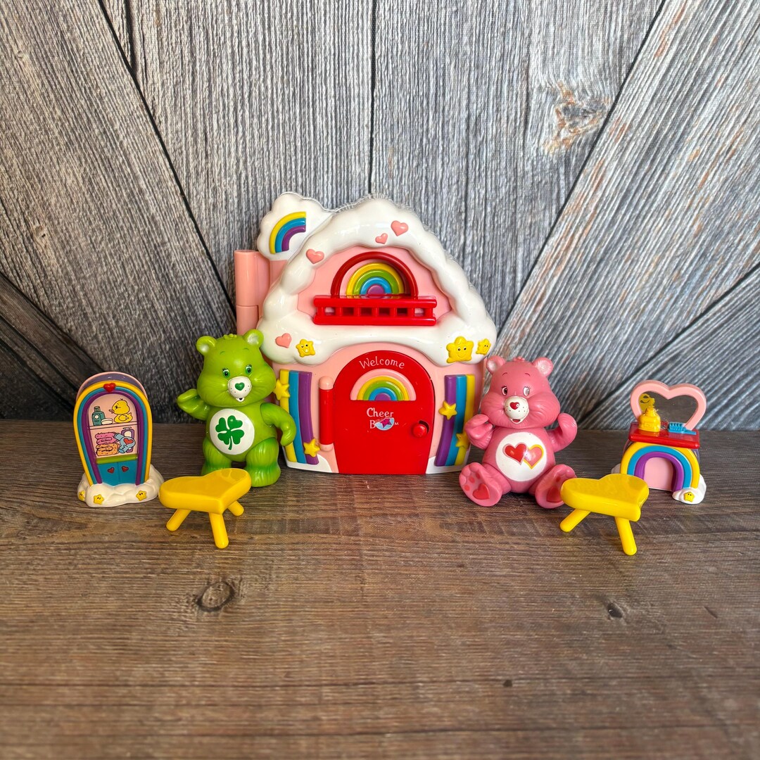 Vintage Care Bears Cares a Lot Cheer Bears Play Set, 2003, TCFC 2 Care Bear Figures, Plastic ...