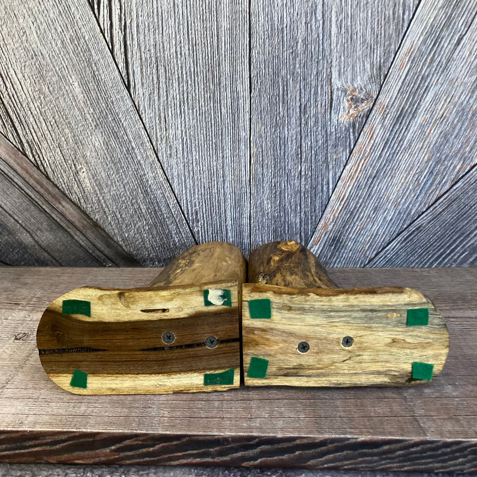 Handmade Raw Wood Bookends Live Edge Solid Wood Log Bookends Tree Stump ...
