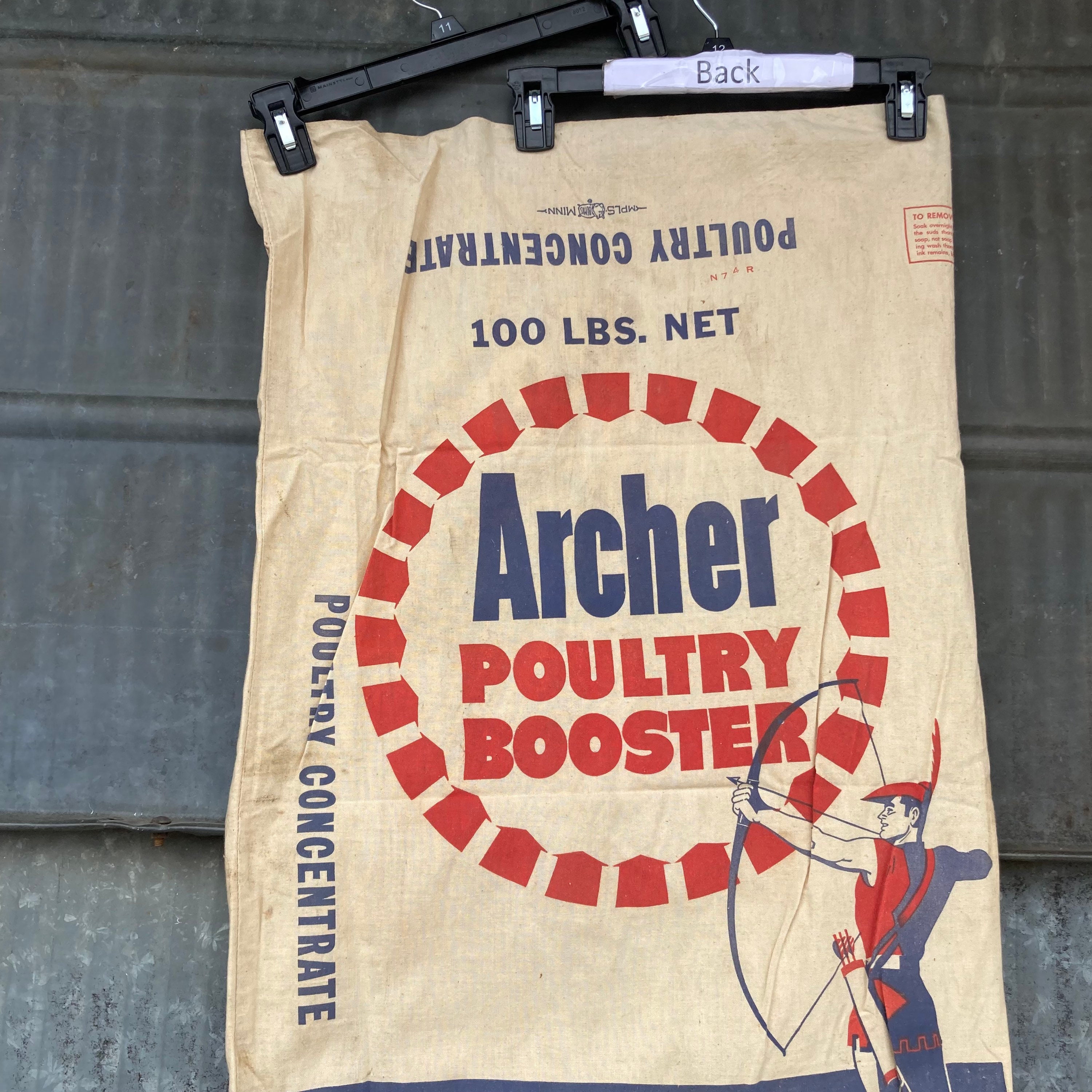 Vintage Archer Poultry Booster ADM Cotton Muslin Sack 1960s - Etsy