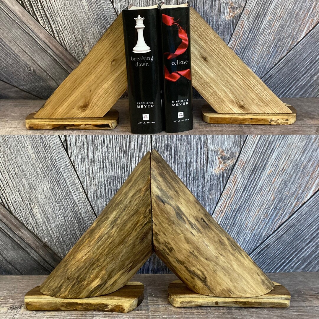 Handmade Raw Wood Bookends Live Edge Solid Wood Log Bookends Tree Stump ...