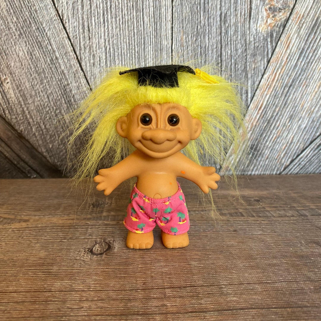 Graduation Trolls Black Hat Yellow Hair Troll {vintage Russ Berrie ...