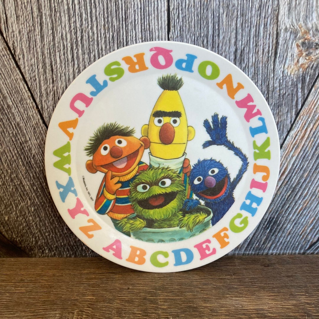 Vintage Sesame Street Plate Melmac Dinnerware Muppets Vintage Puppet ...